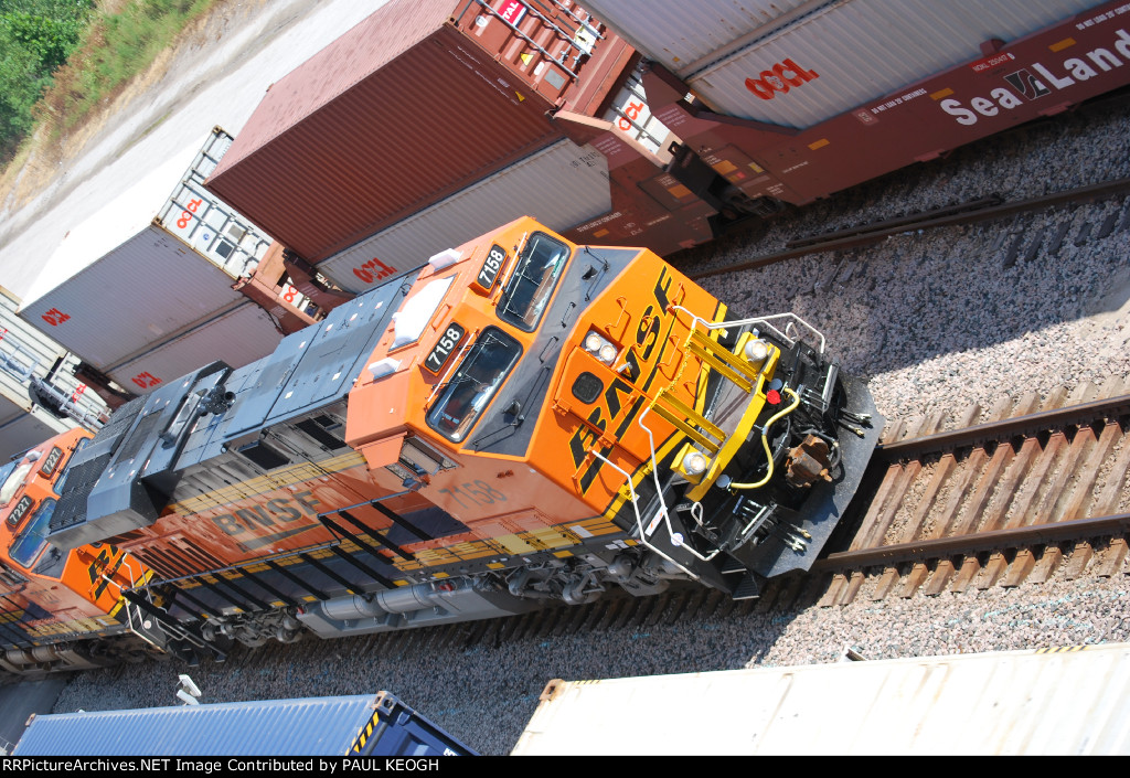 BNSF 7158 starts to pull westbound with a Fresh Crew and Fuel for BNSF Wellington, Kansas and ...